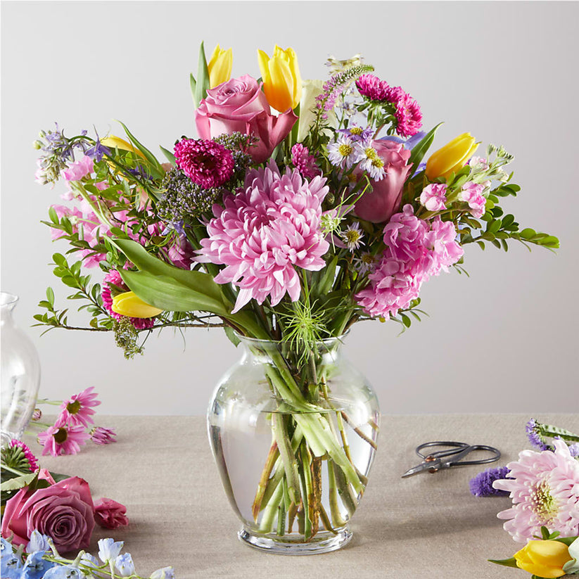 Spring Tradition - A Florist Original – blue, lavender, pink, yellow ...